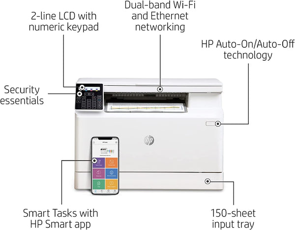 HP LaserJet Pro M182nw Laser Multifunction Printer - Color 7KW55A ...